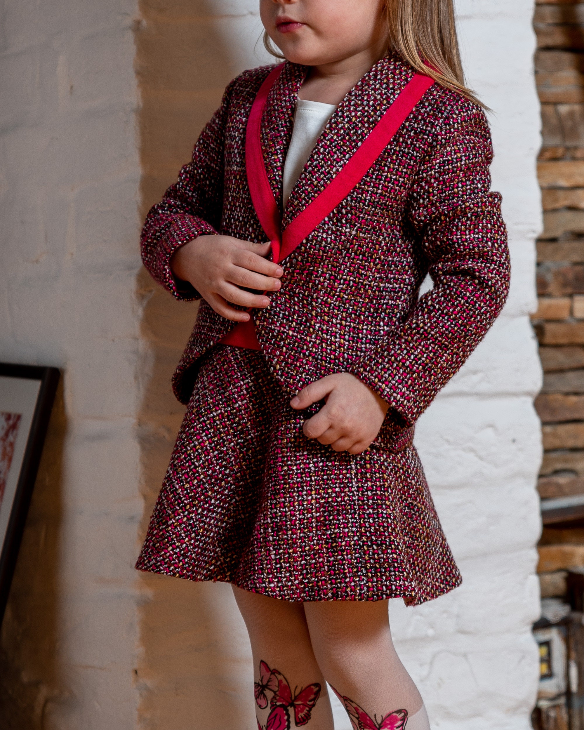 Toddler Tuxedo Suit Girls/ Boucle Tux Suit Formal Wear Toddler - Etsy