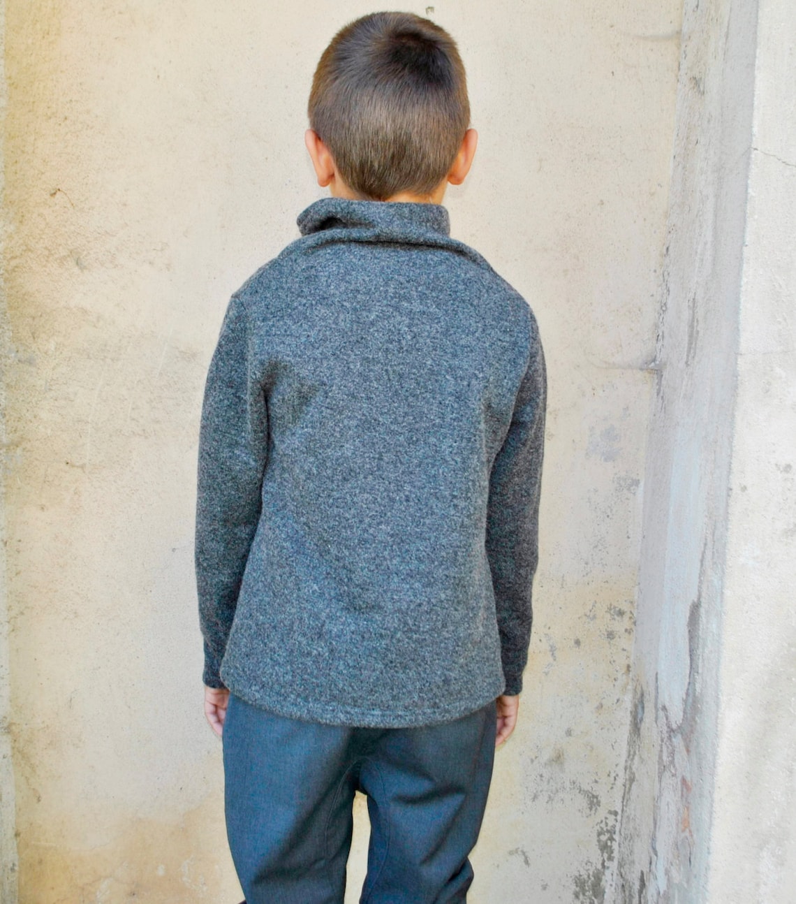 Boys Wool Turtleneck Sweater/grey Pullover/winter Sweater/kids - Etsy