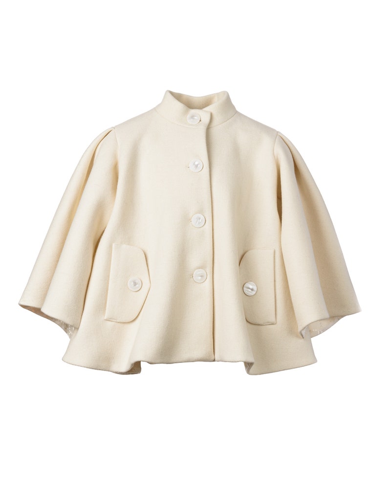 White Wool Communion Cape Coat Girls/ Kids Wedding Cape/ - Etsy