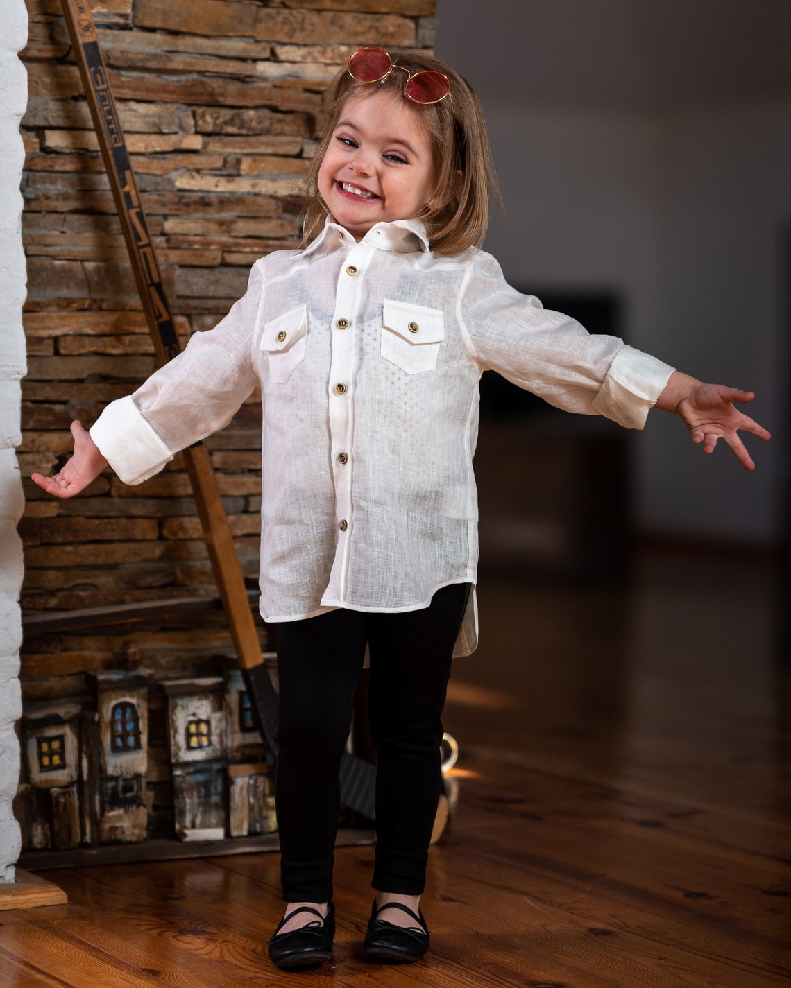 Toddler White Linen Shirt/ Long Sleeve Girls Shirts/ Girls - Etsy