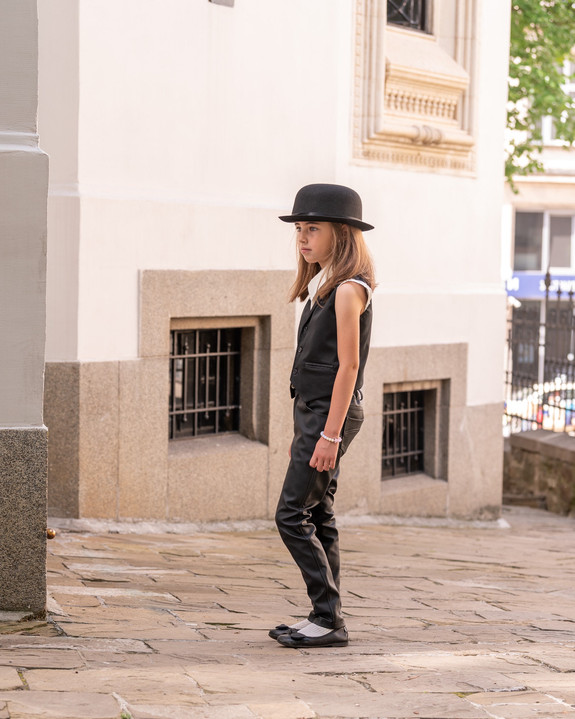 Black Formal Set for Girls/ 2 Piece Faux Leather Pants and | Etsy