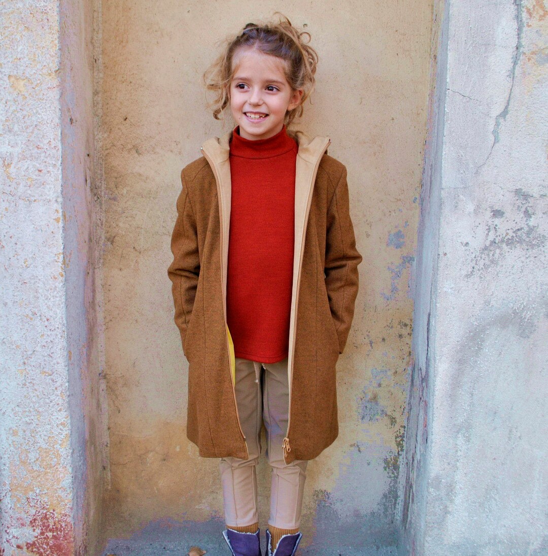 Girls Winter Coat/wool Coat/fitted Coat/trench Coat/hooded Coat/toddler ...