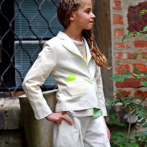 Girls White Linen Suit for Cute Summer Outfits/ Kids Wedding Linen ...
