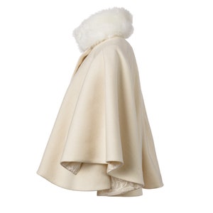 White Wool Communion Cape Coat Girls/ Kids Wedding Cape/ Toddler Girl ...
