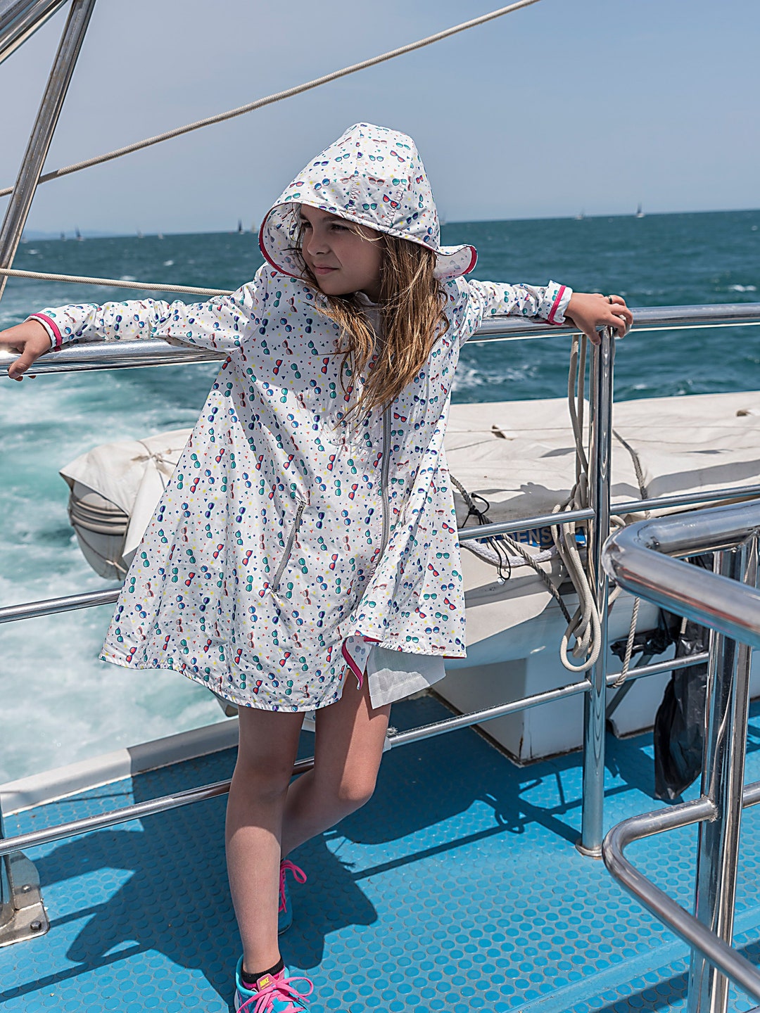 Girl Lightweight Windbreaker Jacket With Hood/ Lightweight Long Rain ...