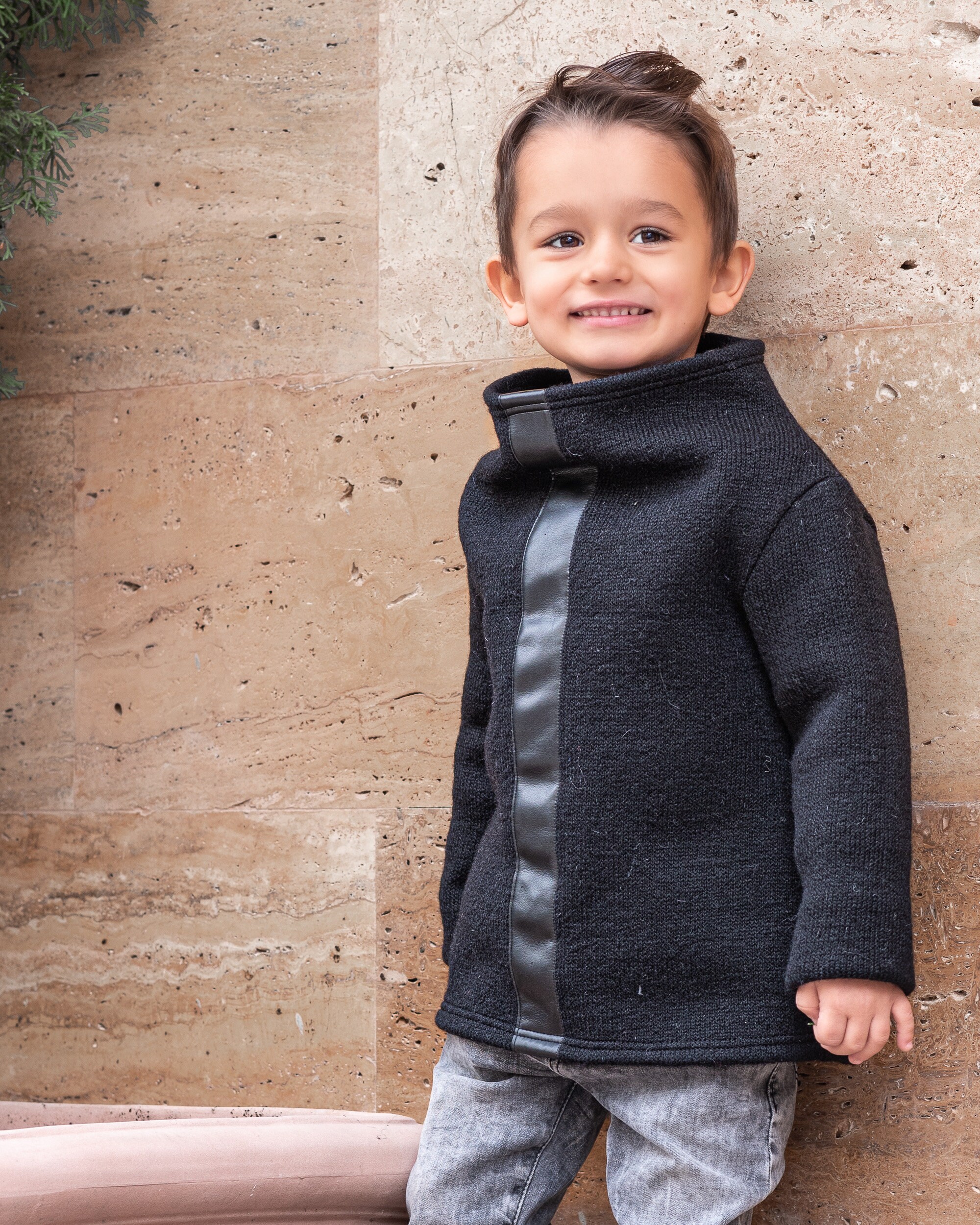 Wool Turtleneck Sweater Boys/ Designer Warm High Neck Sweater/ | Etsy