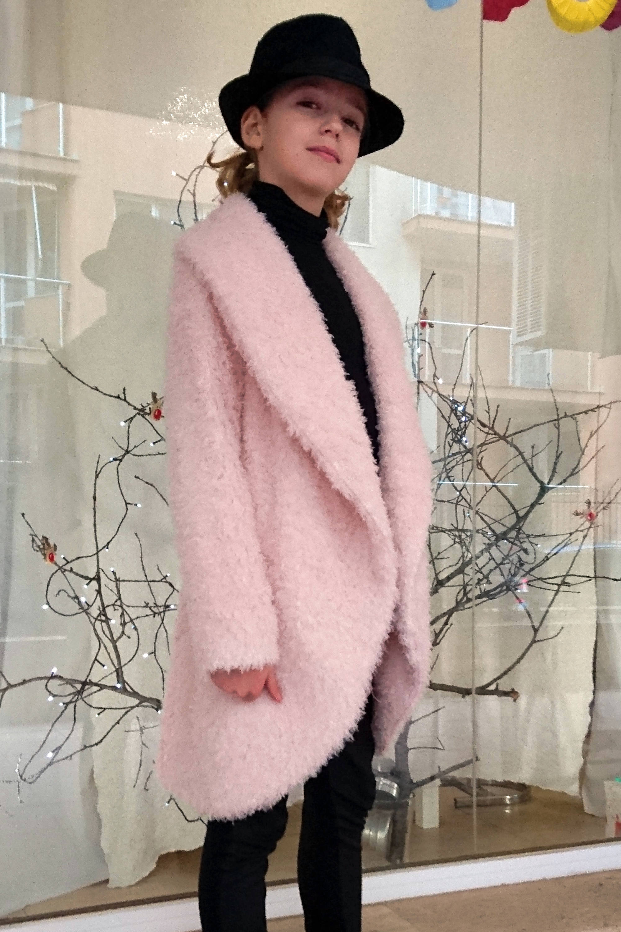 Girls shawl collar fuzzy coat/Formal toddler coat/High collar | Etsy