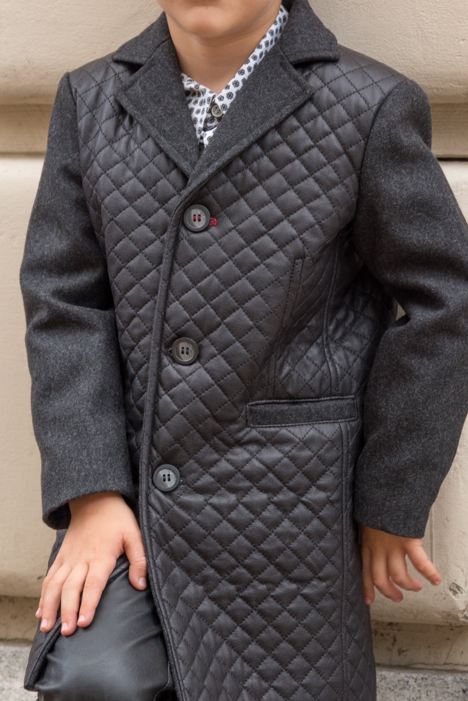 Black Wool Coat Child / Leather Coat Kids Long Down Toddler - Etsy