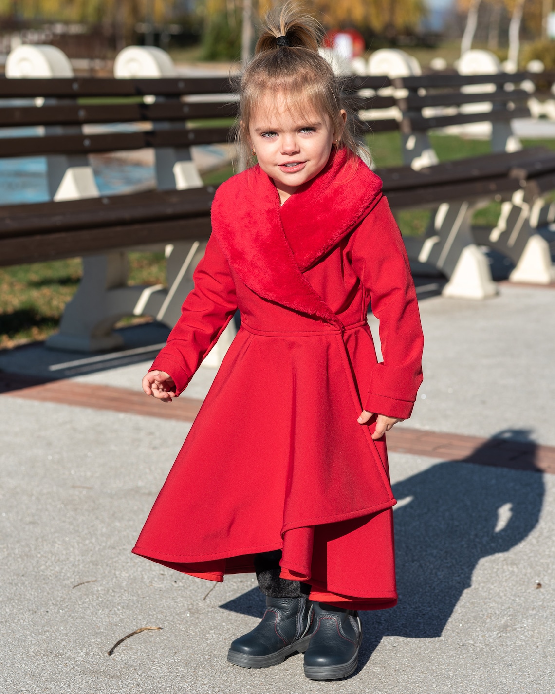 Girls Coat Red Long Winter Coat Girls Soft Shell Coat | Etsy