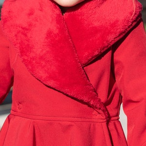 Red Fleece Girls Winter Coat: Long Softshell Toddler Jacket - Etsy