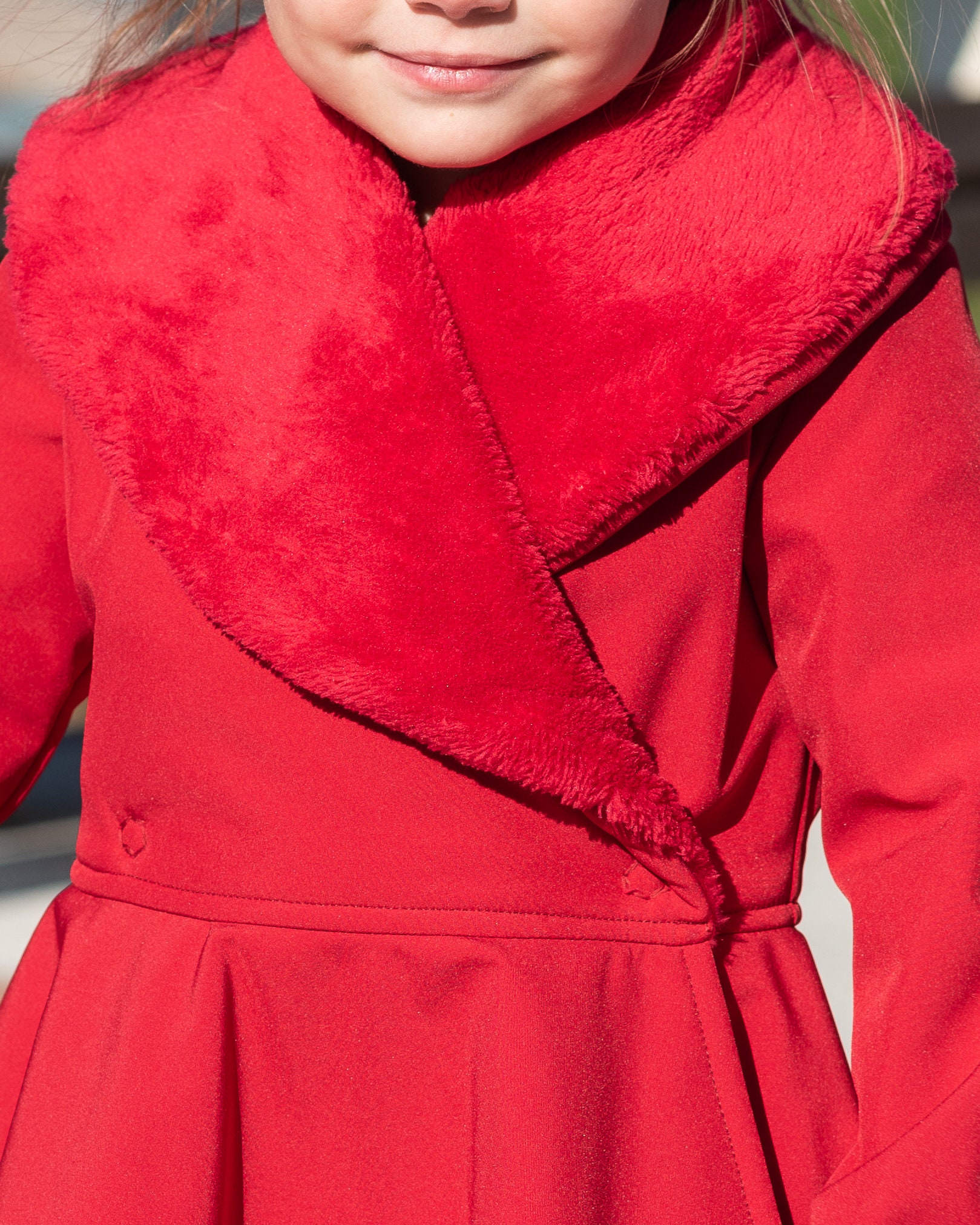 Girls Coat Red Long Winter Coat Girls Soft Shell Coat | Etsy