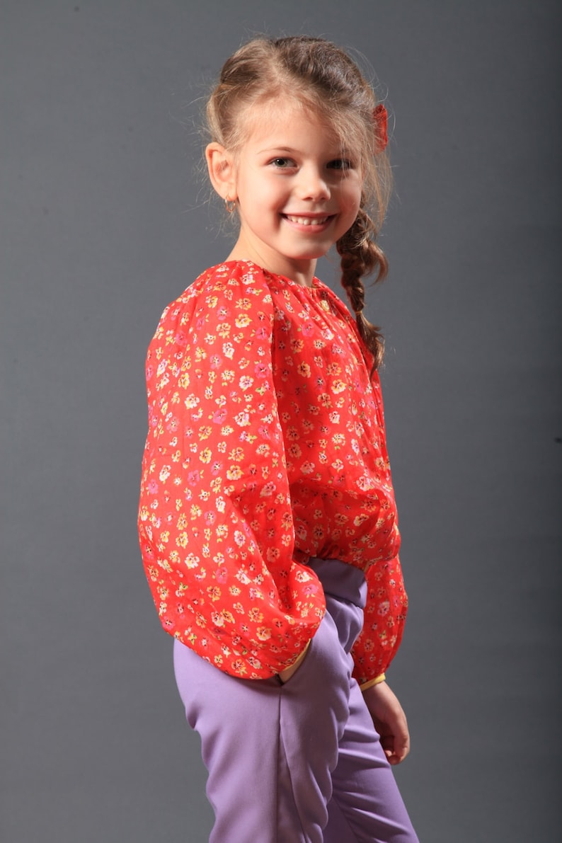 Girls Ditsy Floral Top/kids Summer Outfit/floral Blouse/toddler Girl ...