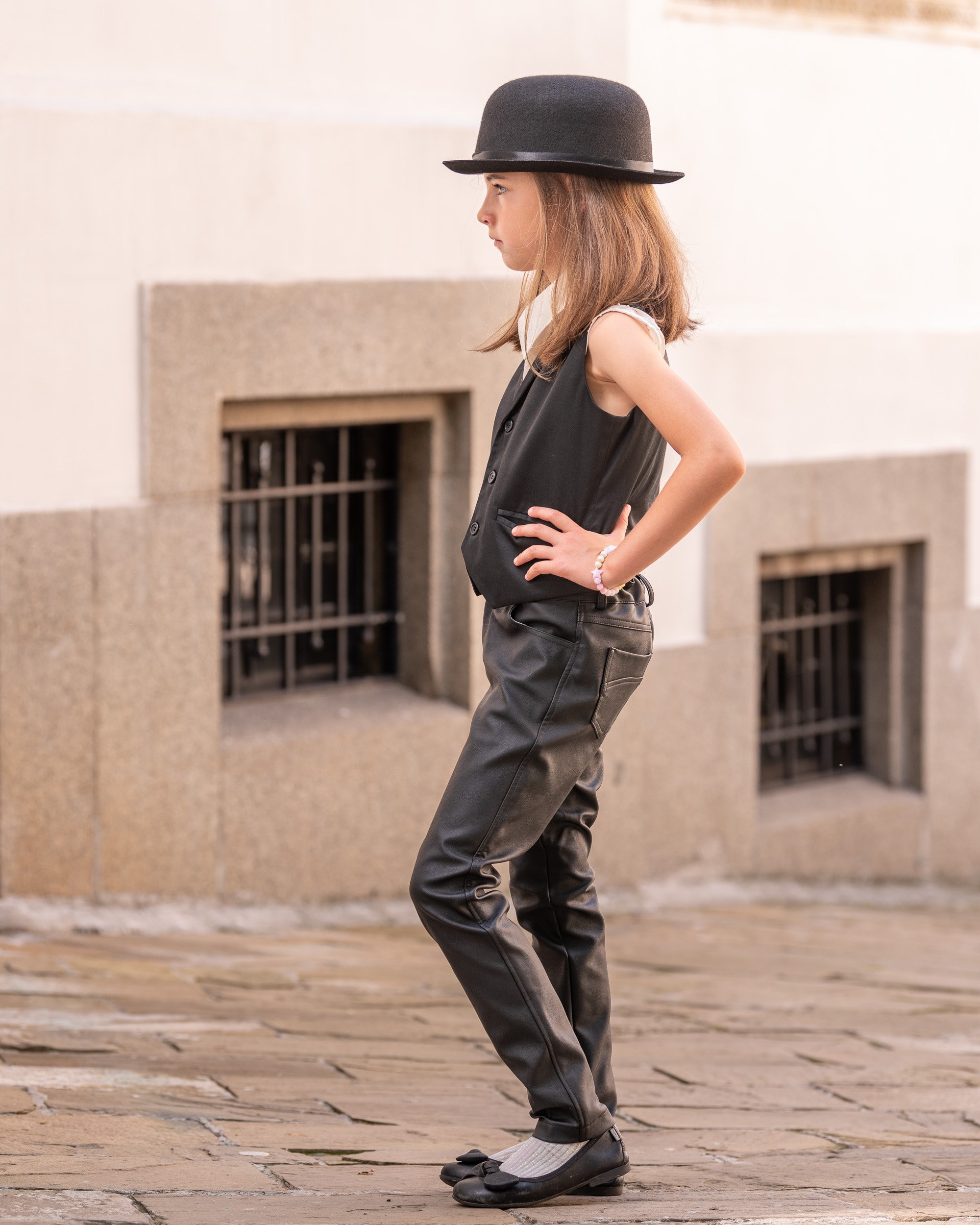 Black Formal Set for Girls/ 2 Piece Faux Leather Pants and | Etsy