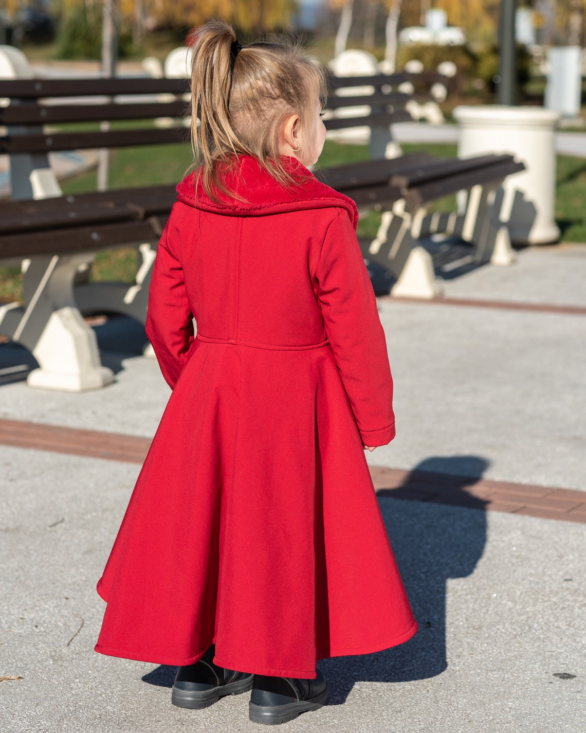 Girls Coat Red Long Winter Coat Girls Soft Shell Coat | Etsy