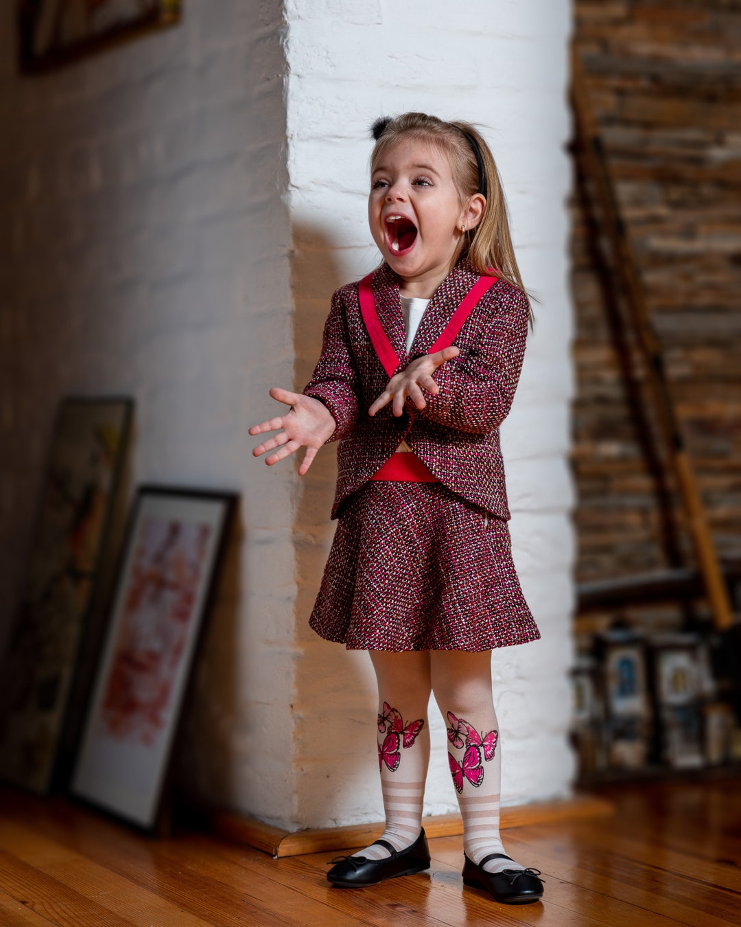 Toddler Tuxedo Suit Girls/ Boucle Tux Suit Formal Wear Toddler Birthday ...