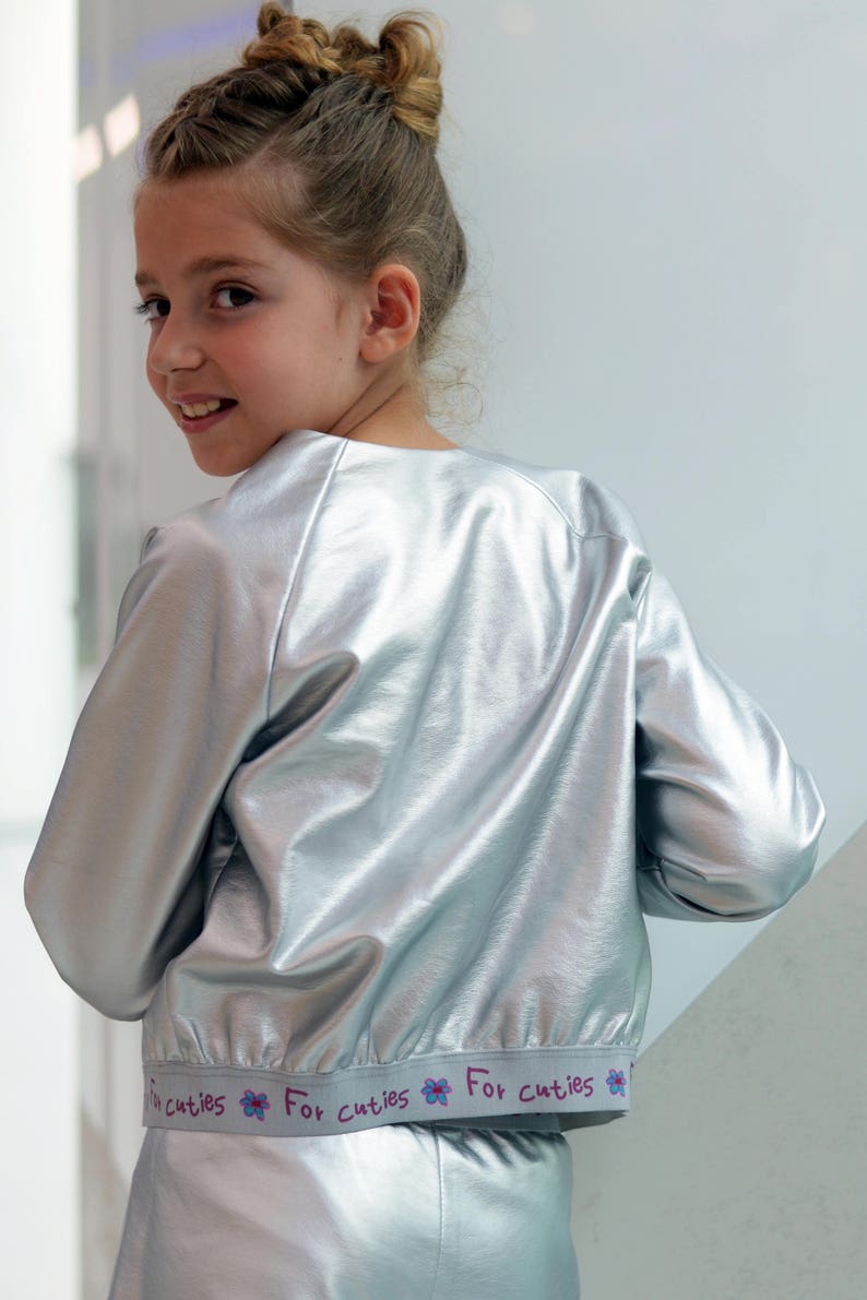 Shiny faux leather jacket for girls Kids pleather jacket | Etsy