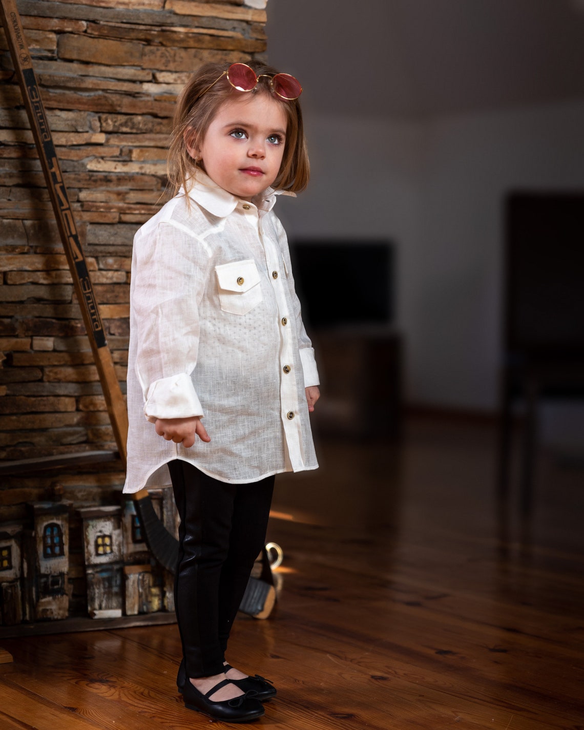 Toddler White Linen Shirt/ Long Sleeve Girls Shirts/ Girls - Etsy
