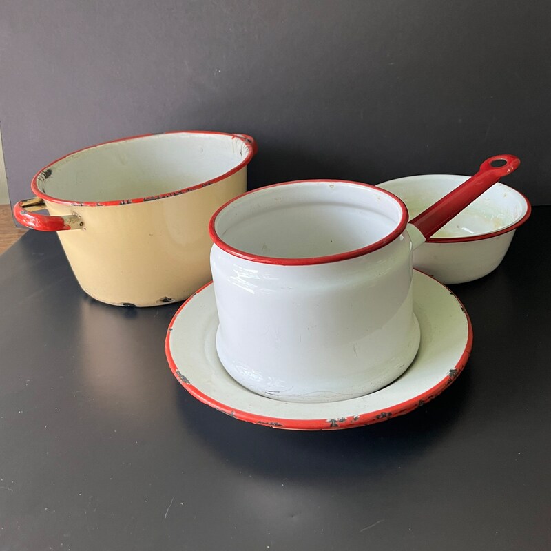 White Enamelware - Etsy