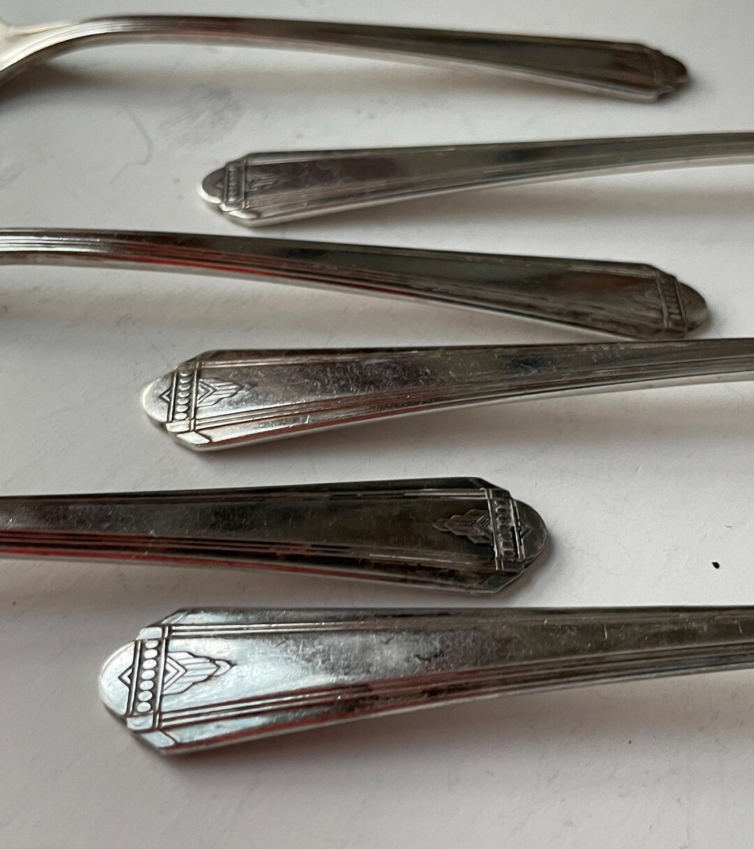 Vintage Oneida Barbara Silverplate Flatware: Art Deco Teaspoon, Spoon ...