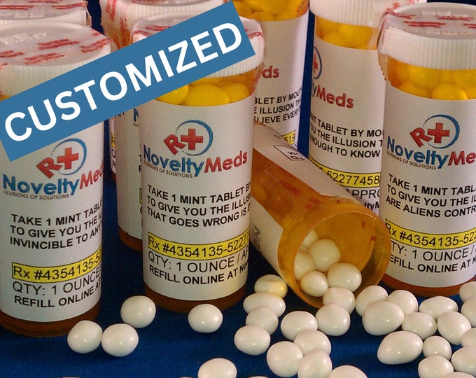 Novelty Meds CUSTOM MINTS (gag Gift Fake Pills) Rx - Great Gift for ...