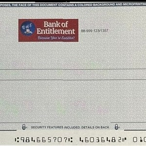 Bank of Entitlement Checking Account - Gag Gift for the Entitled People ...