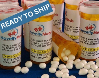 Novelty Meds CUSTOM MINTS gag Gift Fake Pills Rx Great Gift for Anyone ...