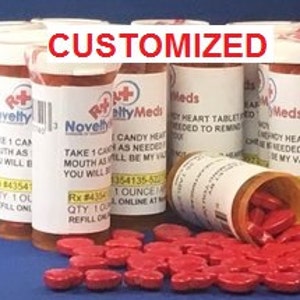 Novelty Meds CUSTOM MINTS gag Gift Fake Pills Rx Great Gift for Anyone ...