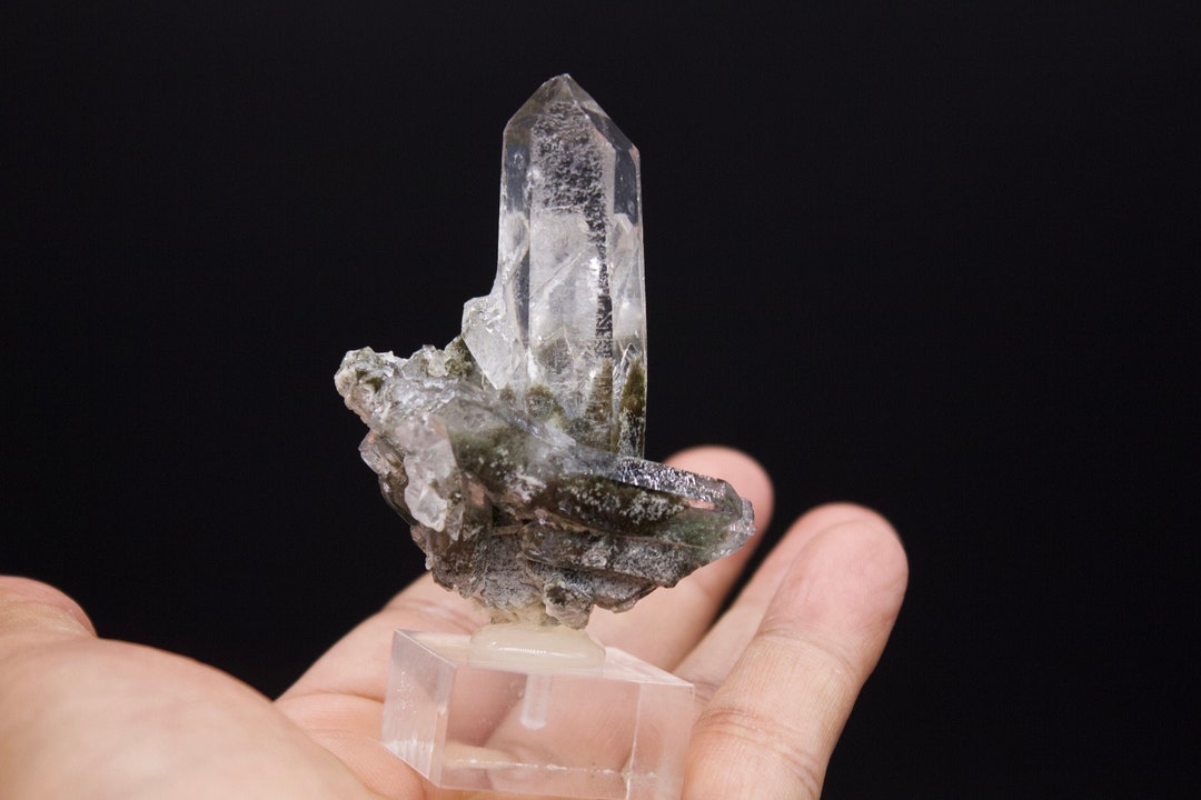 Chlorite Quartz Cluster- Raw Crystal Cluster- Green Quartz - Quartz ...