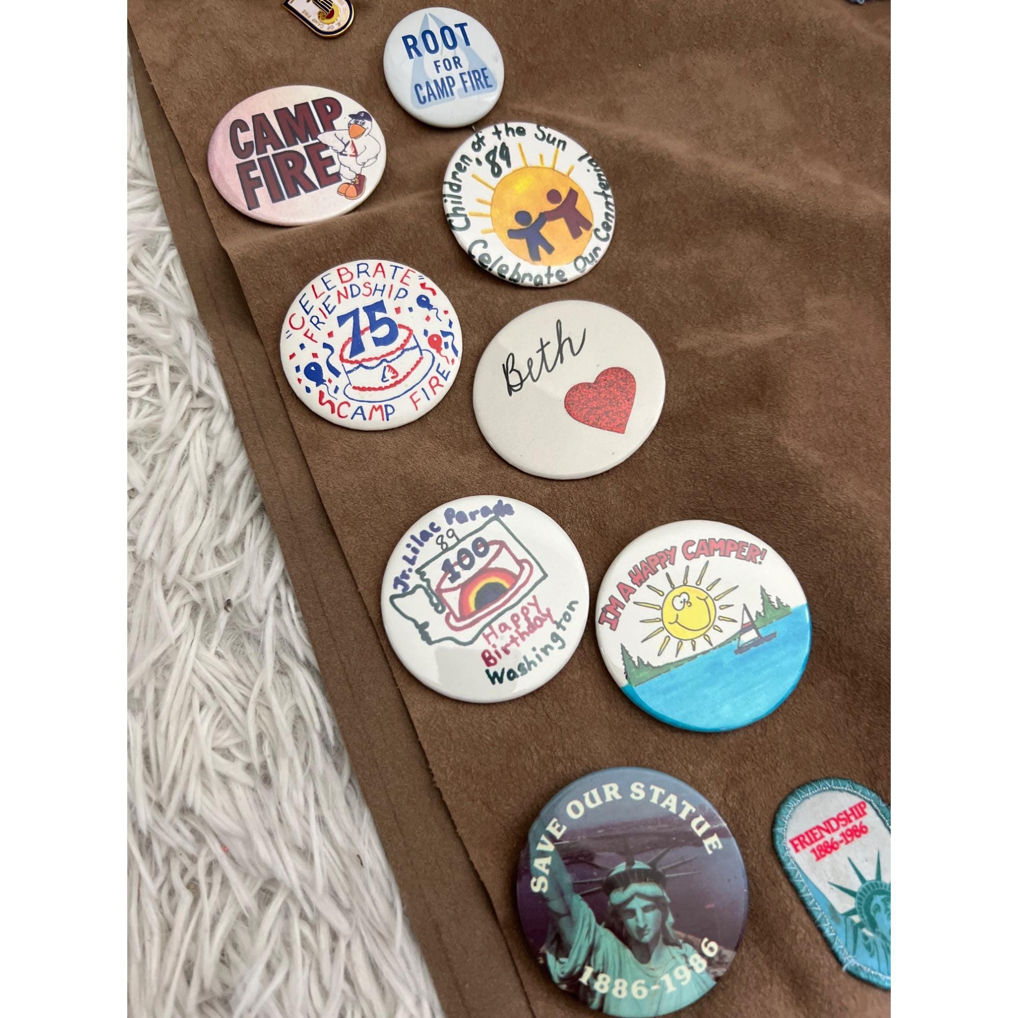 Vintage Campfire Girls Sash Ceremonial Amazing Piece Pins Patches Beads 80's OOAK - Etsy