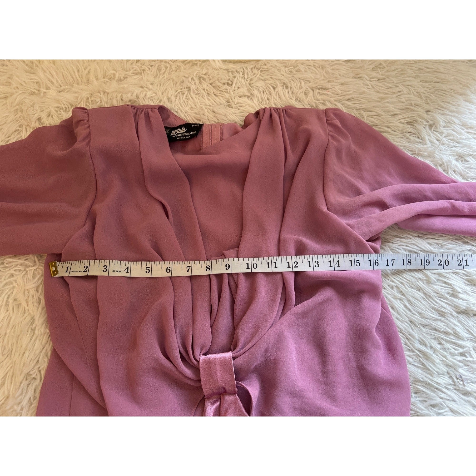 Ursula of Switzerland Mauve Pink Dress With Satin Bow 9/10 Vintage - Etsy