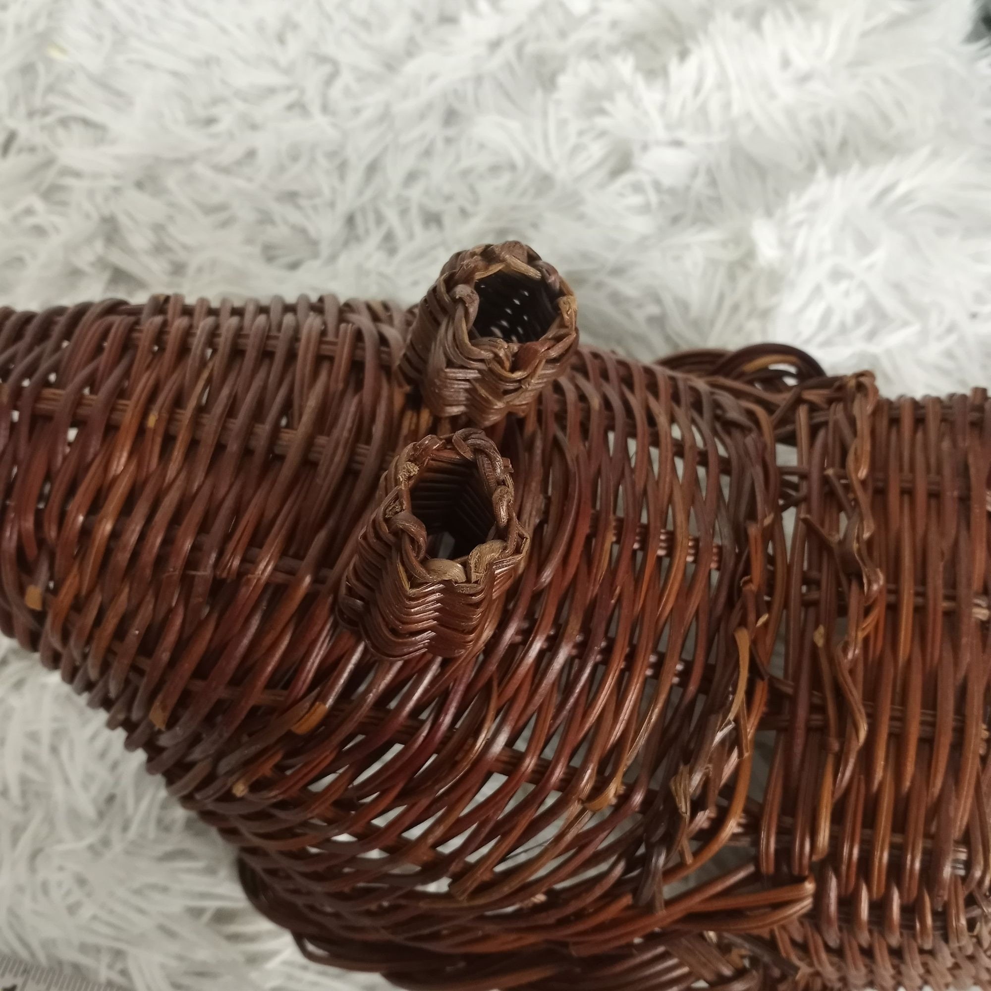 Vintage Wicker Cornucopia Basket Thanksgiving Plants, Candy, Flowers ...