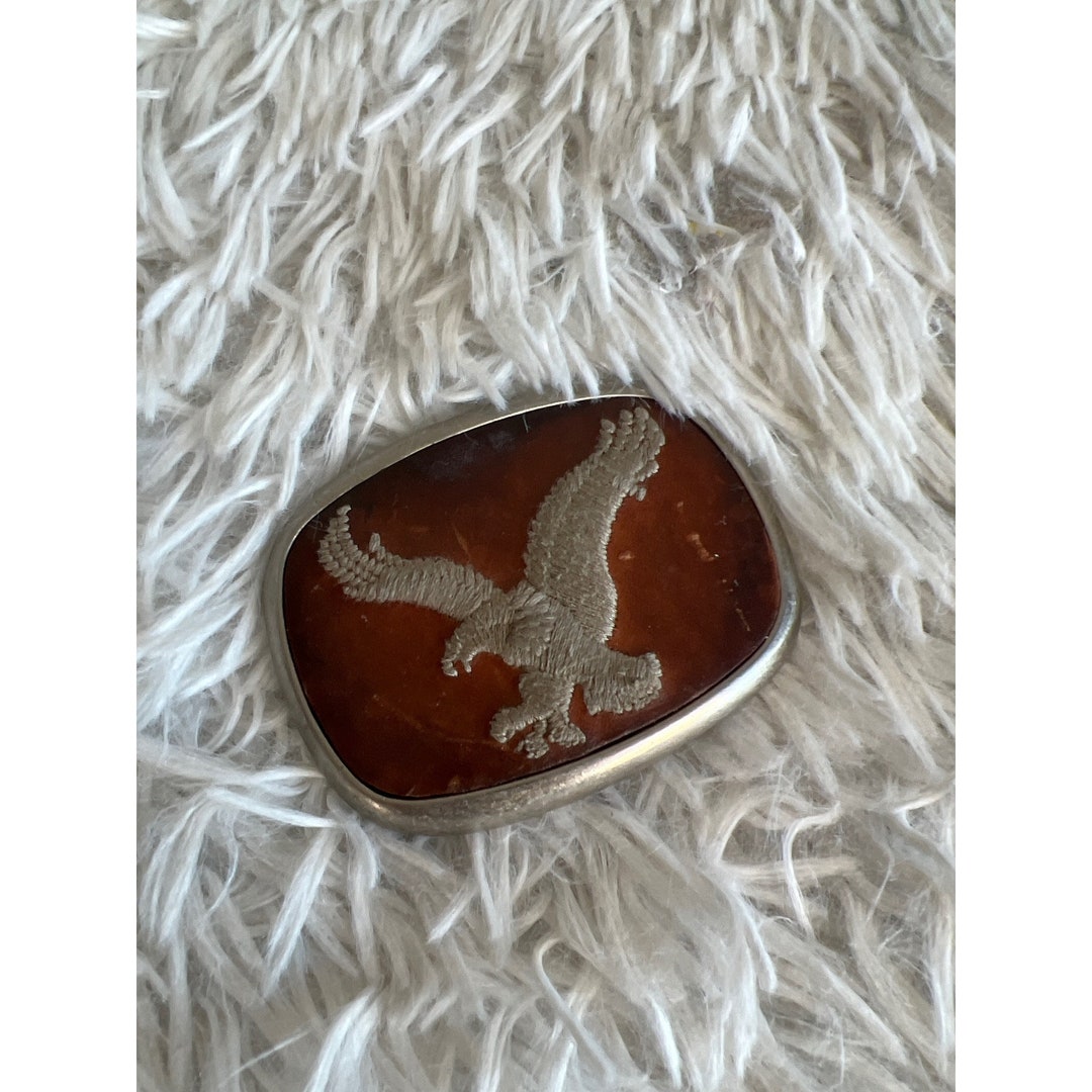 Vintage American Eagle Belt Buckle Leather Metal Hand Tooled - Etsy