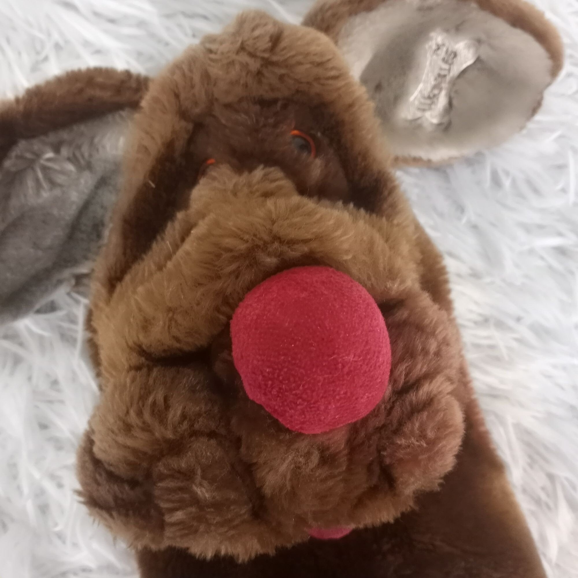 Wrinkles the Dog Puppet Plush Red Nose Ganzbros Vintage Hand Puppet - Etsy