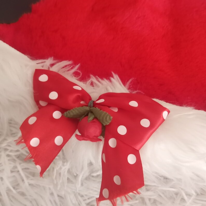Vintage Goofy Hat Co. Minnie Mouse Santa Hat Hard Ears Polka Dot Bow - Etsy