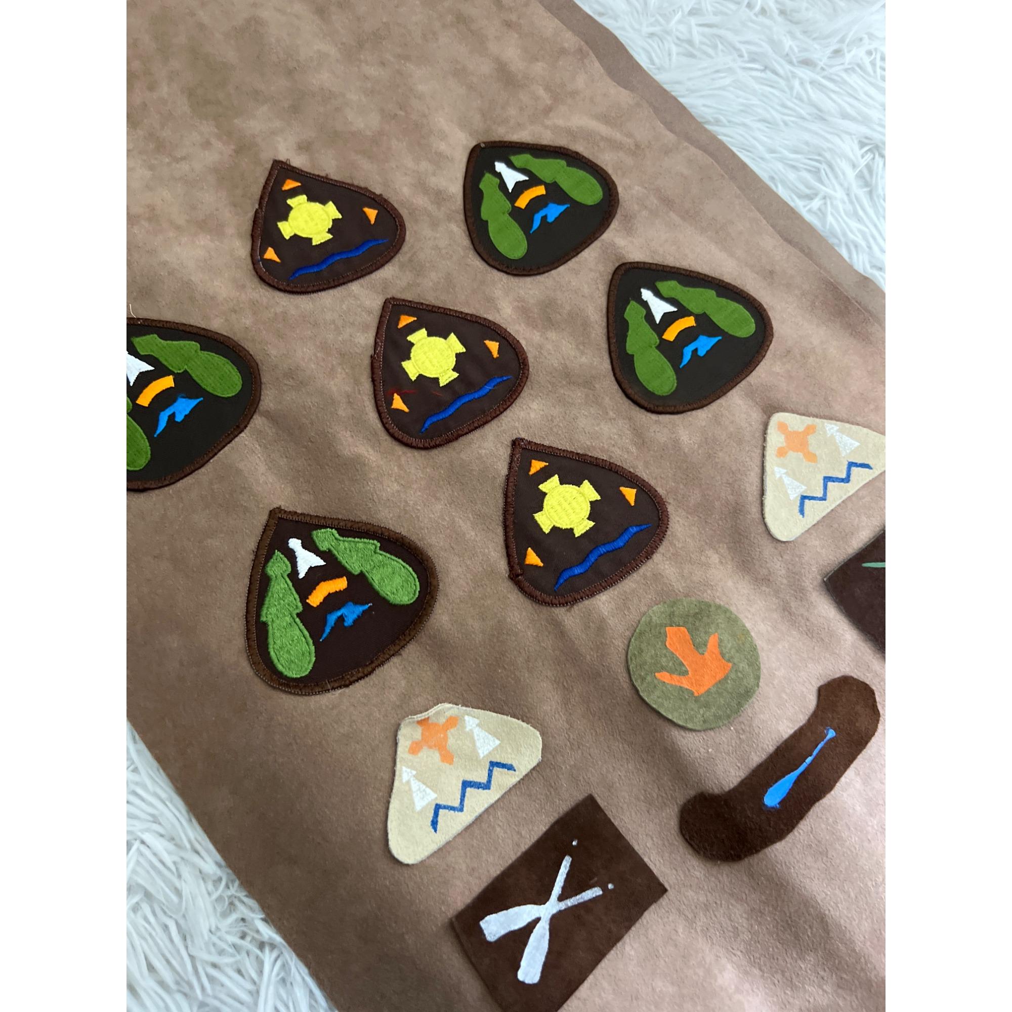 Vintage Campfire Girls Sash Ceremonial Amazing Piece Pins Patches Beads ...