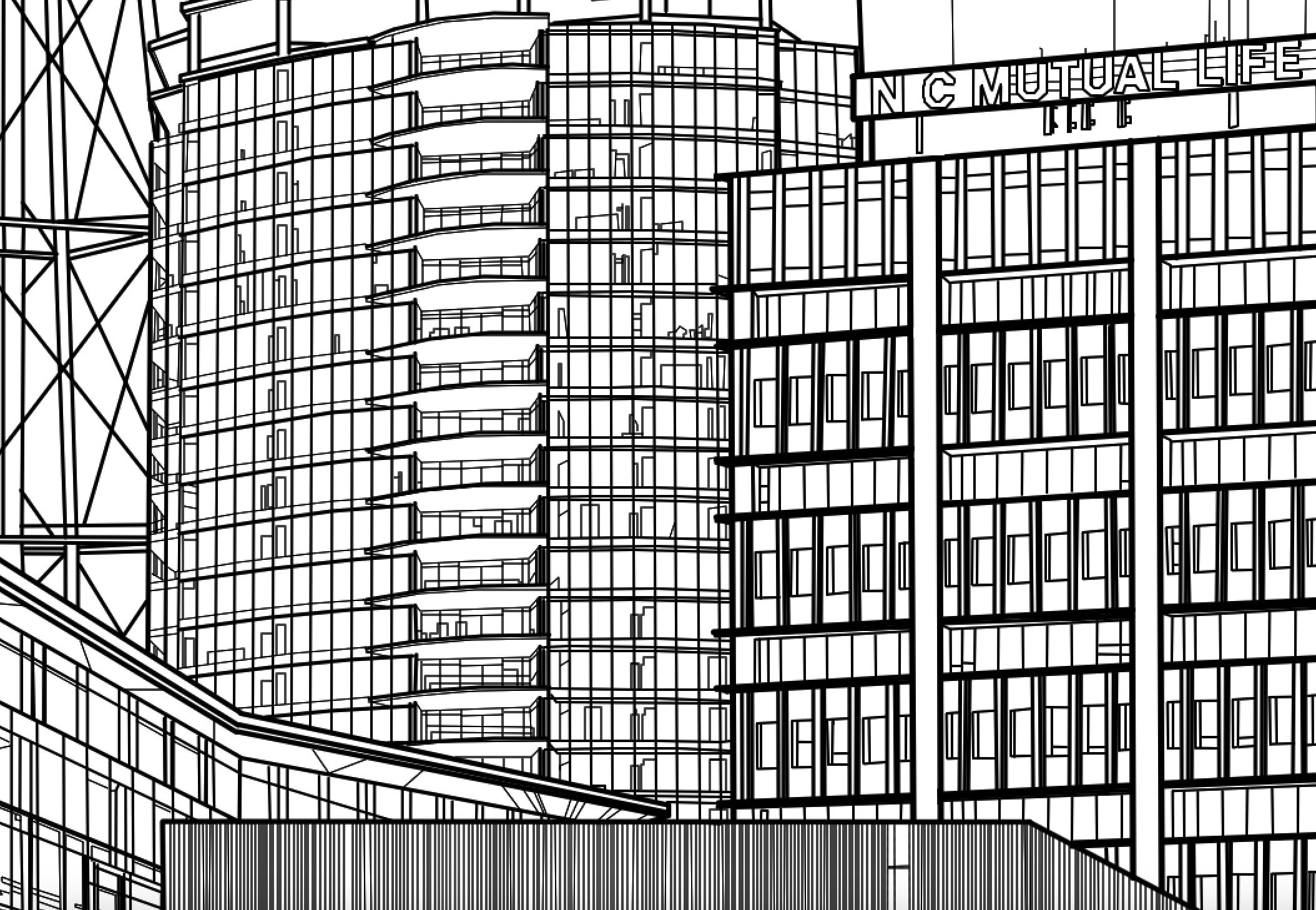 Durham (bull City) North Carolina Drawing Print Art (unframed) - Etsy