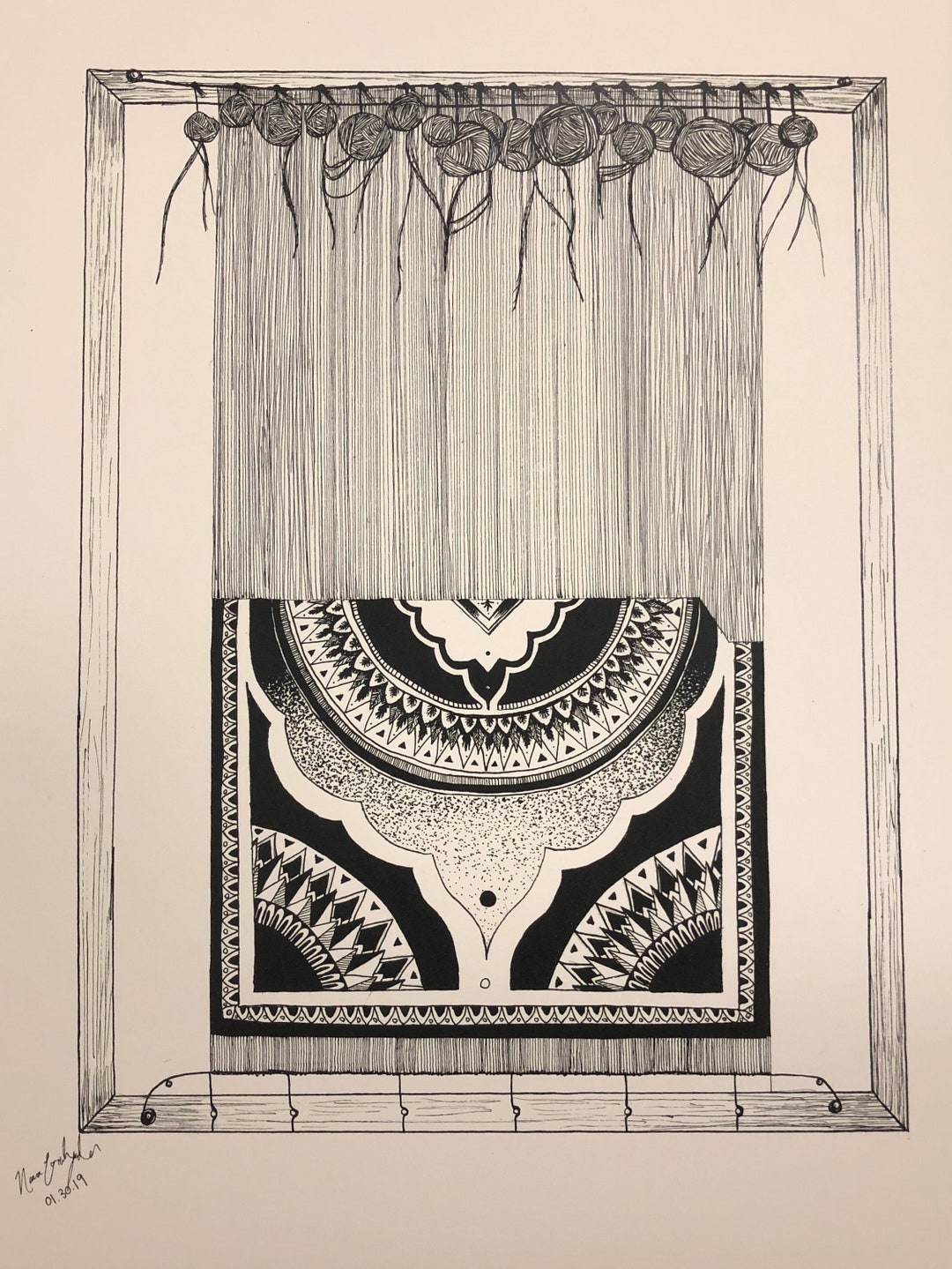 Carpet Weaver Drawing Print - Etsy