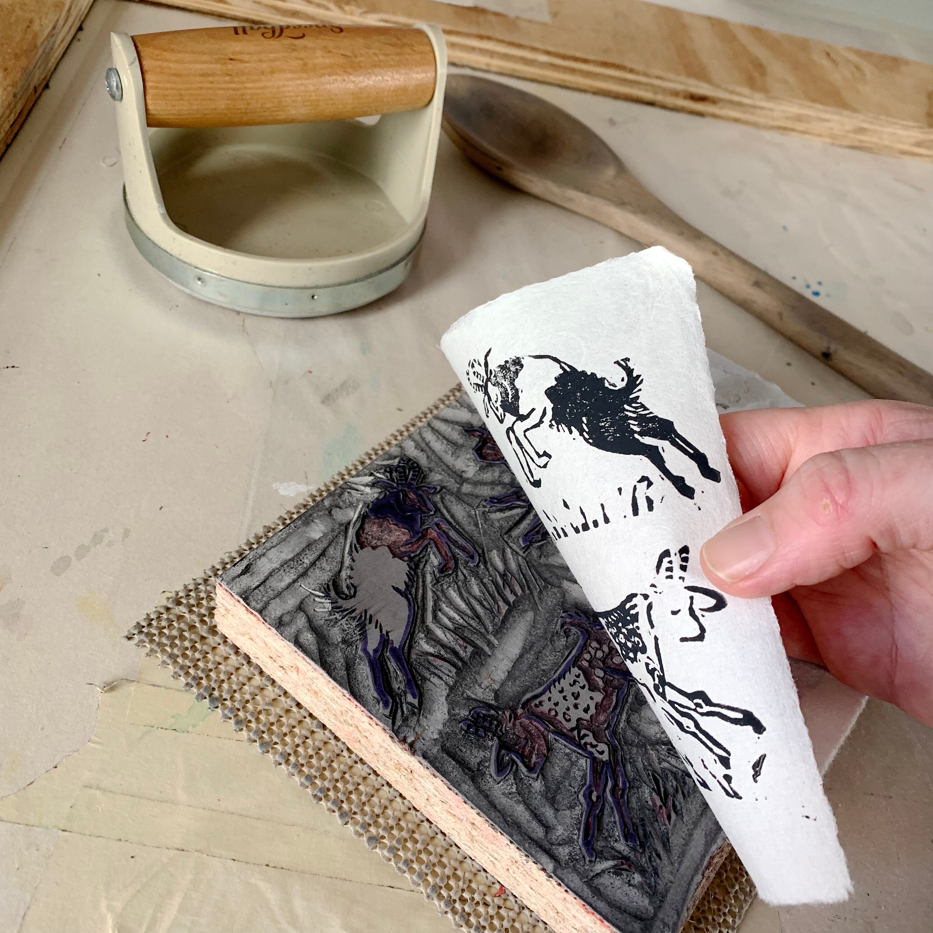 Goat Kids Linocut Print - Etsy