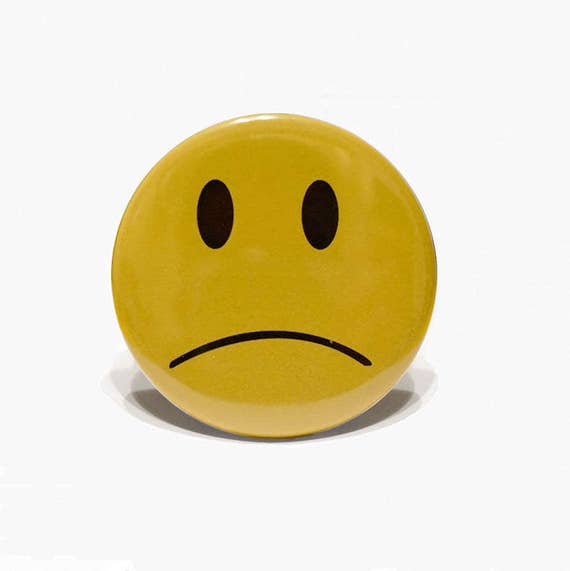Sad Face 2.25 button. | Etsy
