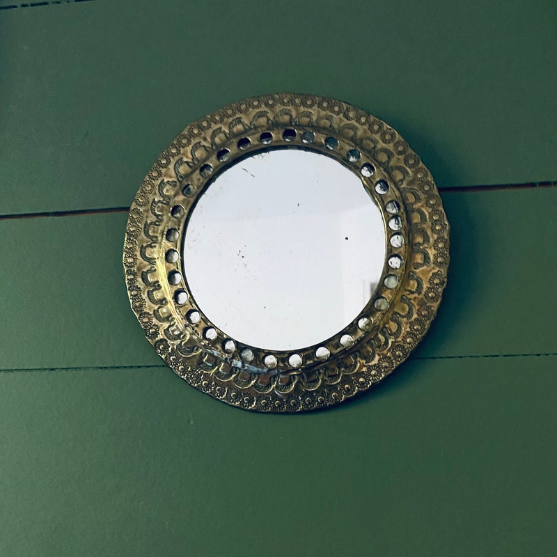 Brass Round Mirror - Etsy