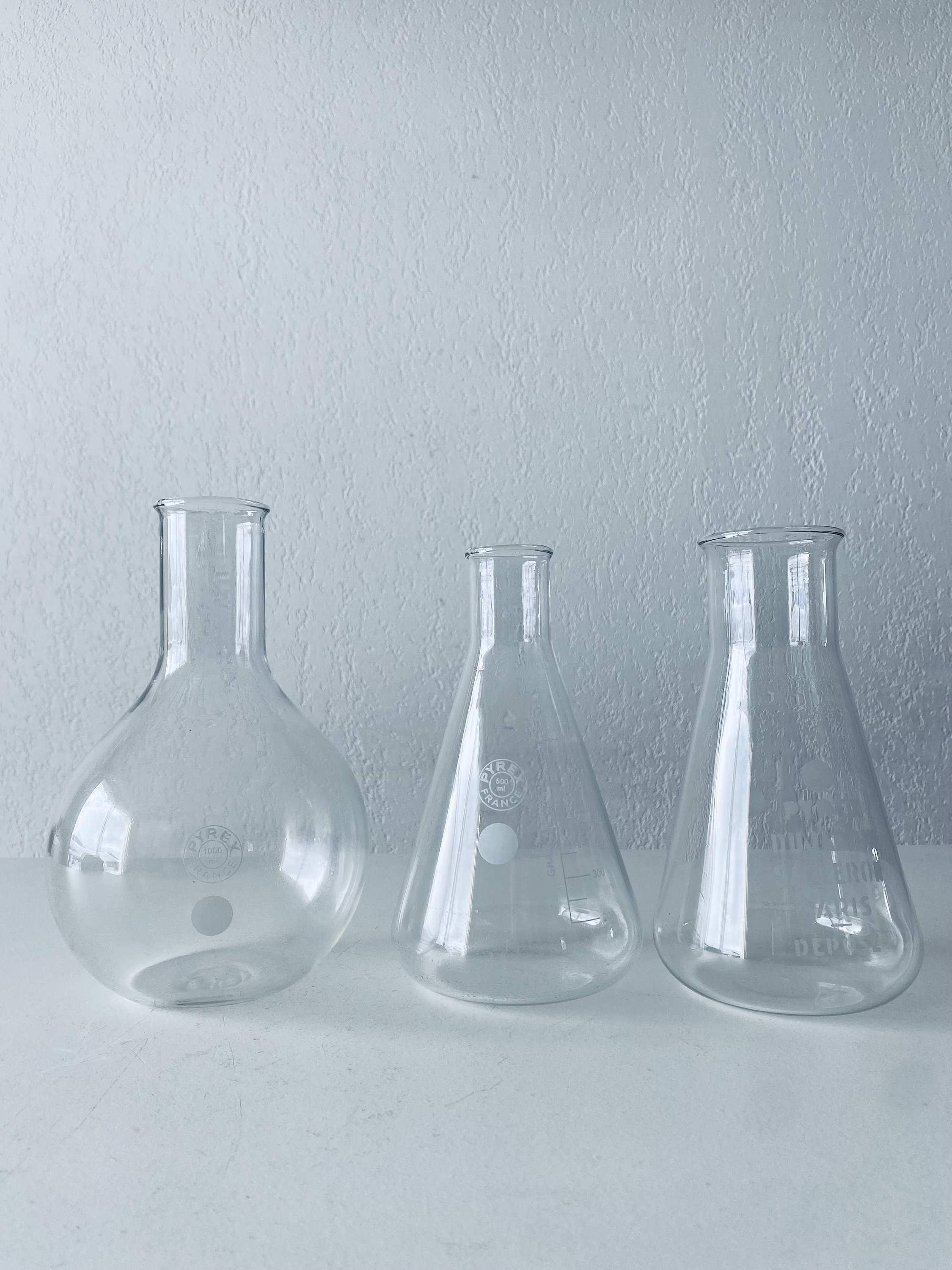 Set of Three Pyrex Glass Chemistry Bottles - Etsy