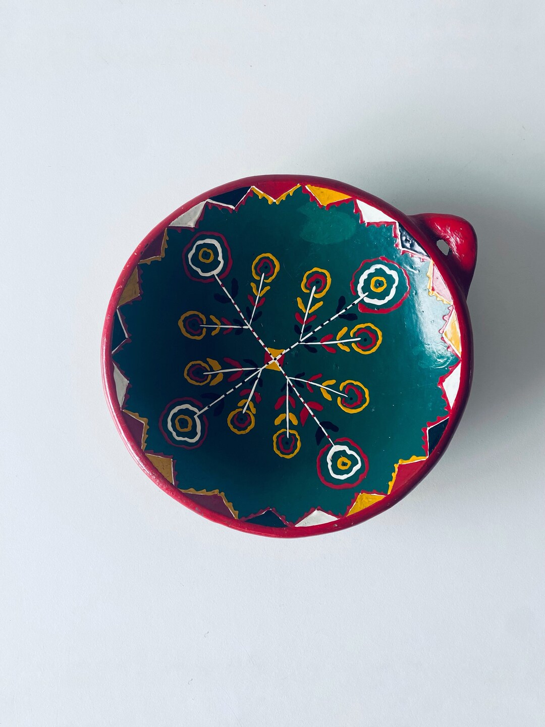 Large Boho Folk Salad Bowl - Etsy