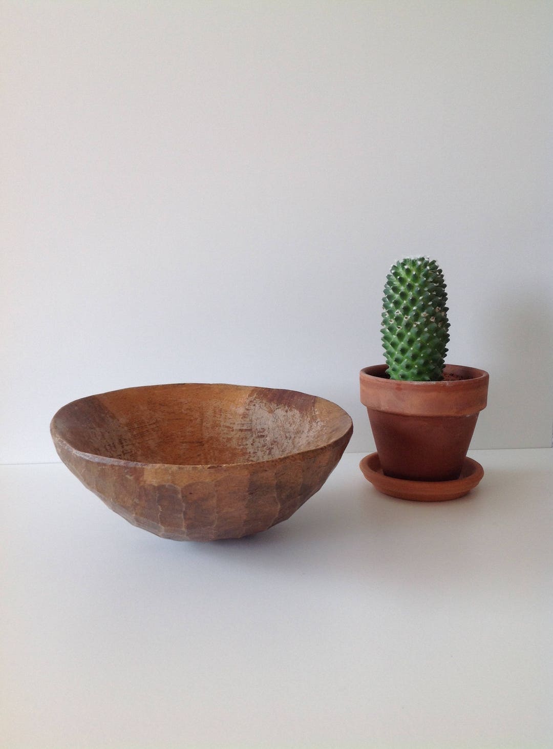 Hand-carved Wooden Farm Bowl, Farm Bowl in Hand-car End Wood, Vintage ...