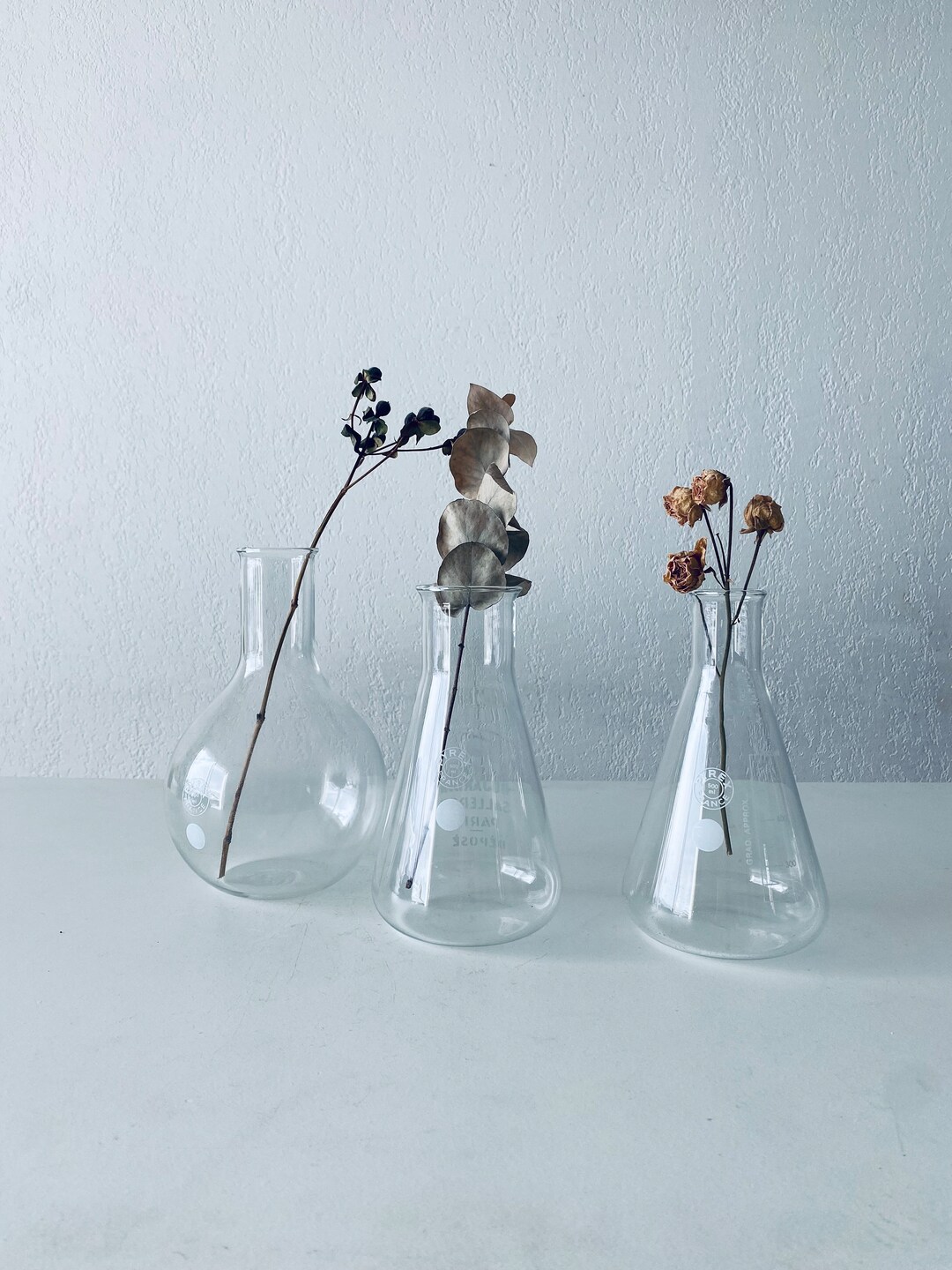 Set of Three Pyrex Glass Chemistry Bottles - Etsy