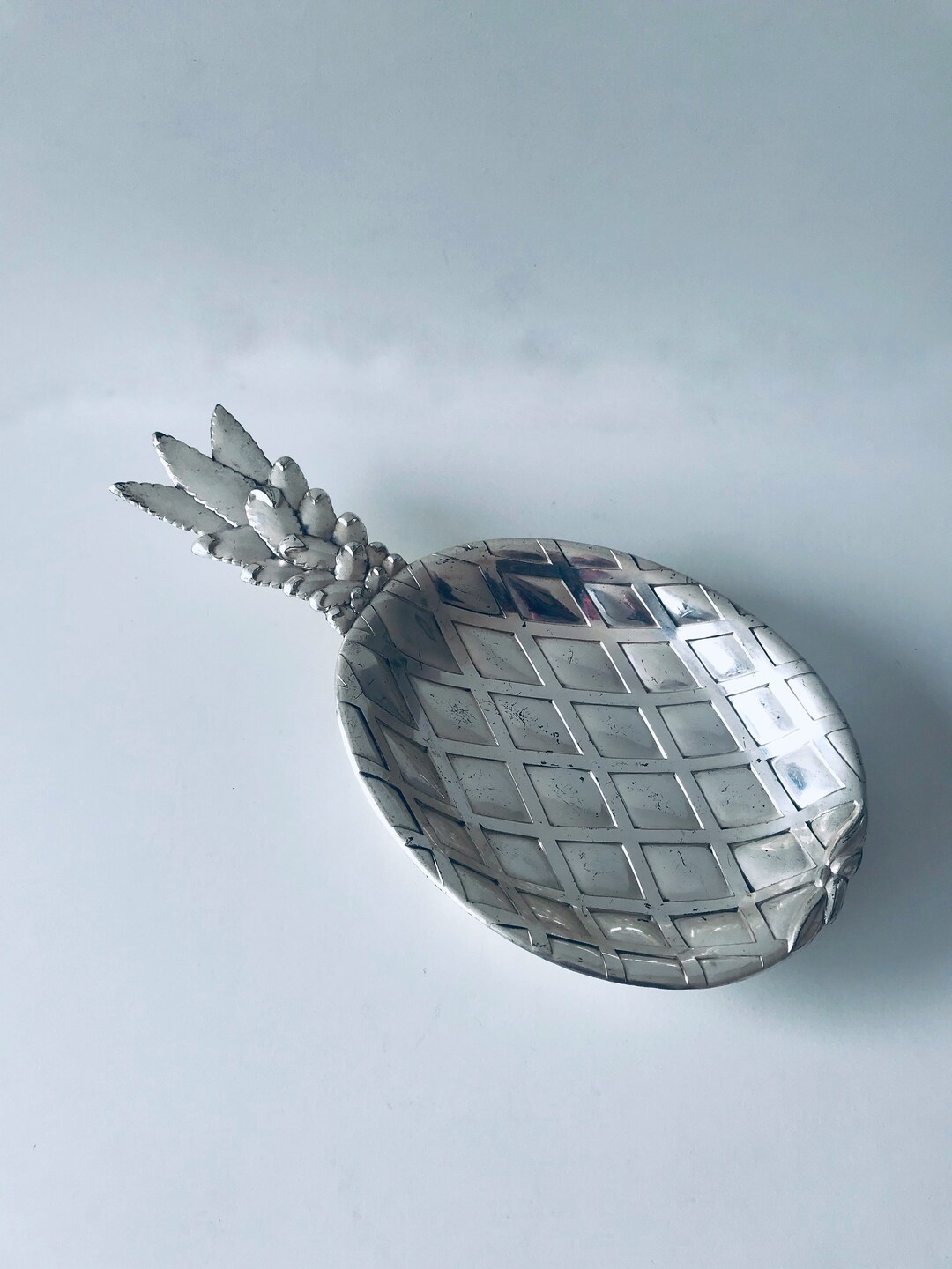 Large Silver Metal Pineapple Dish - Etsy