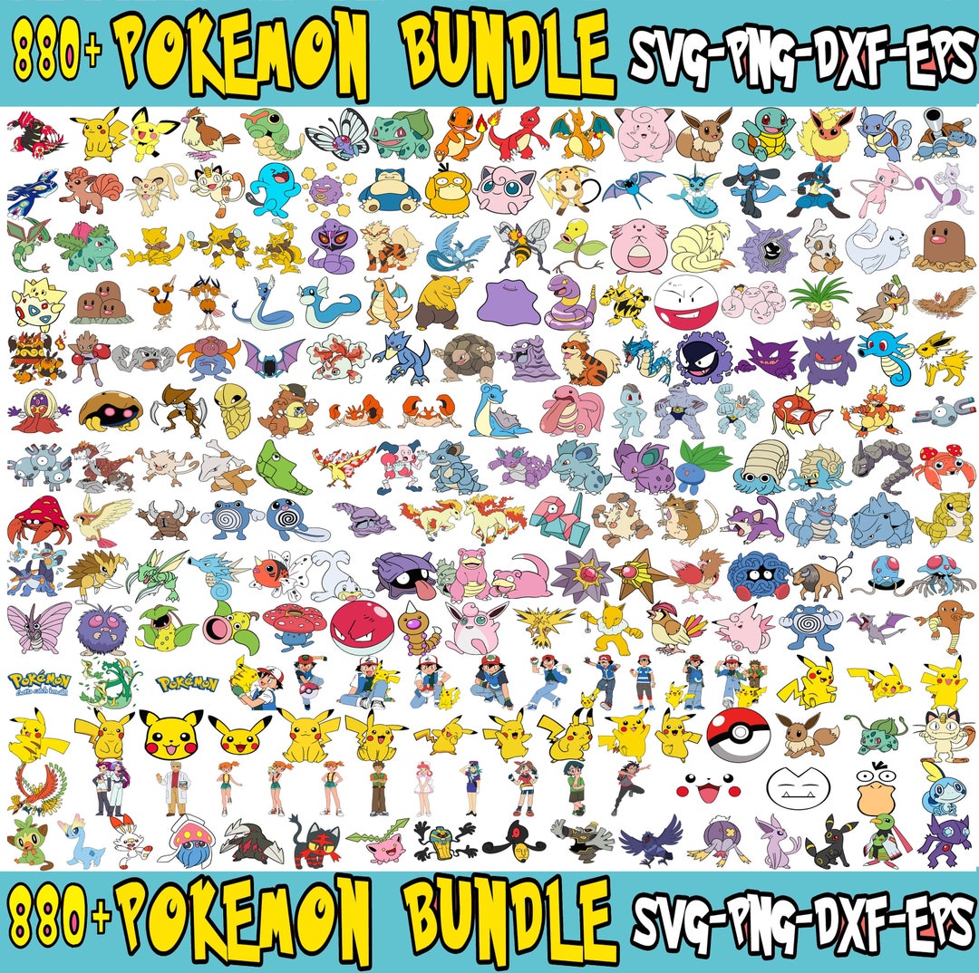 880 Pokemon Layered Bundle Files, Pokemon Bundle, Pokemon Clipart ...