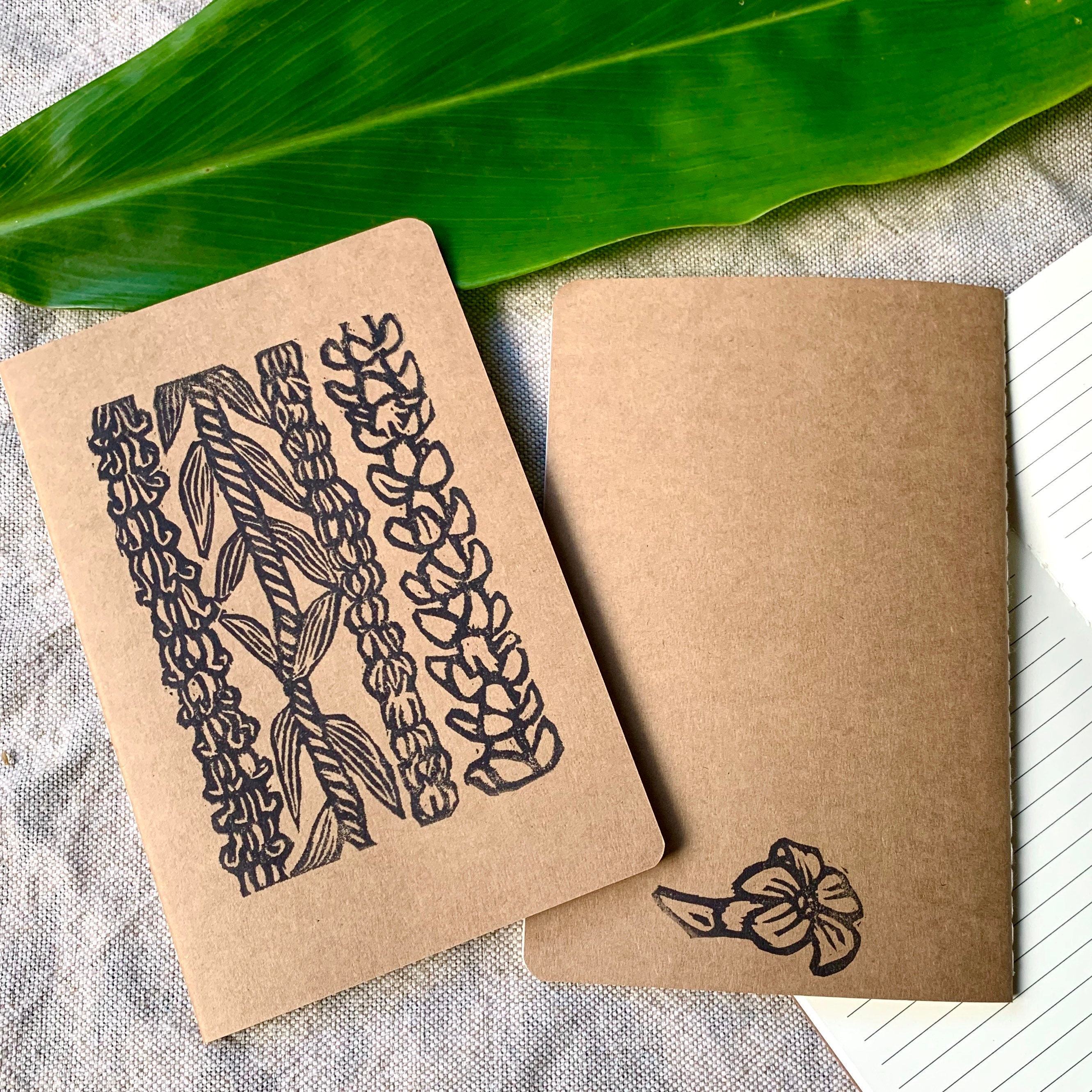 Travel Journal - Hawaii Block Print - Mauna Kea / I’iwi & Ohi’a Lehua ...