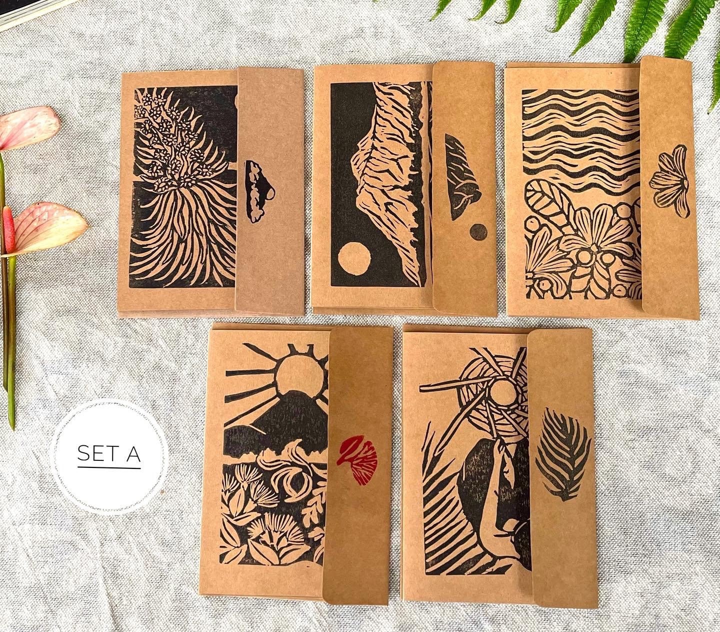 Block Print Greeting Card Sets - Etsy