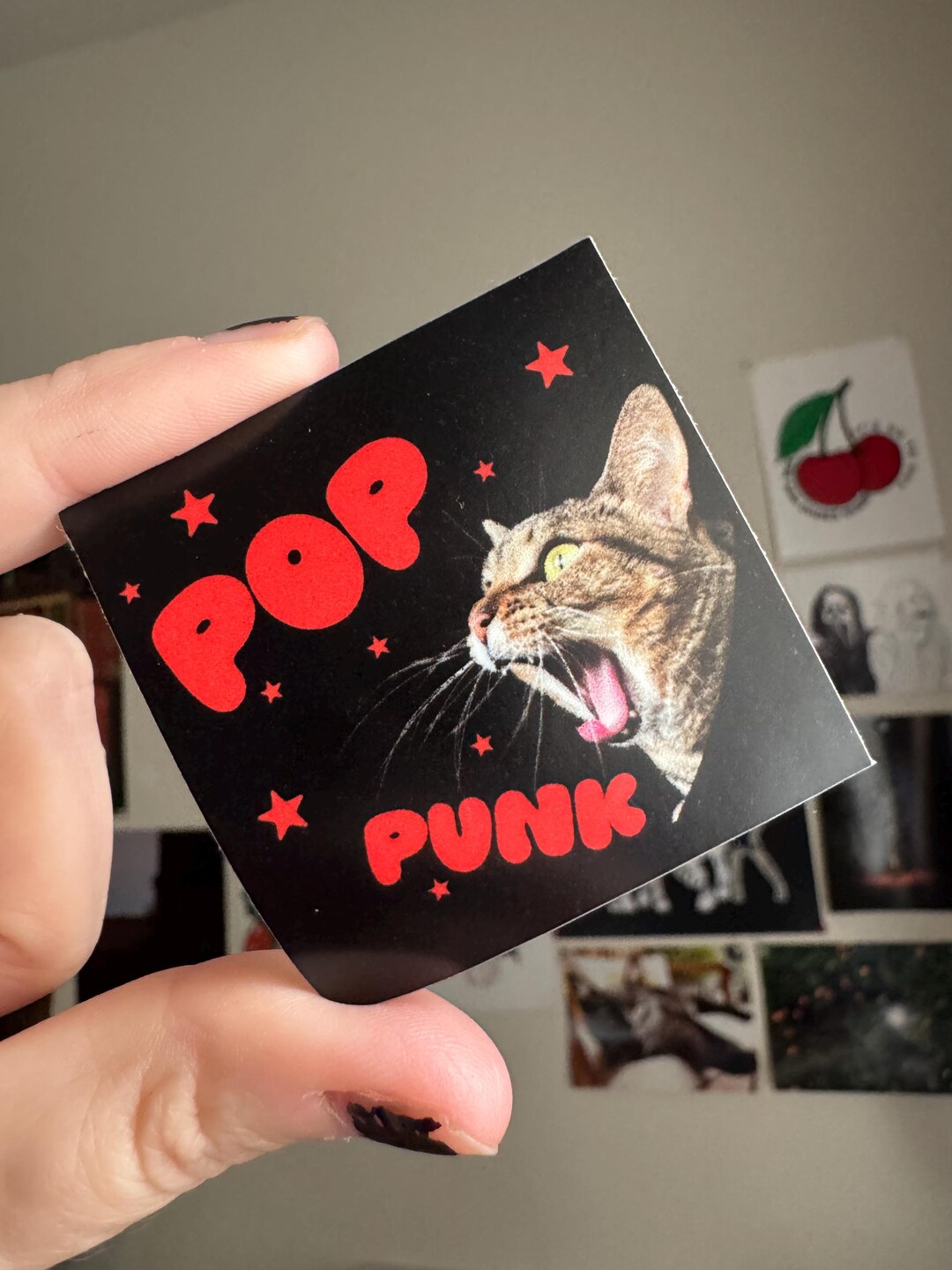 Waffle Cat Pop Punk Sticker, Pop Punk, Sticker, Vinyl, Cat, Meow - Etsy