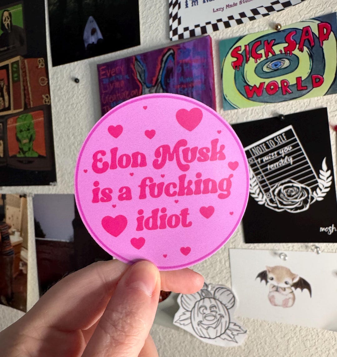 Elon Musk Idiot Sticker| 3 Inch | Vinyl | |round Sticker | Sticker for ...